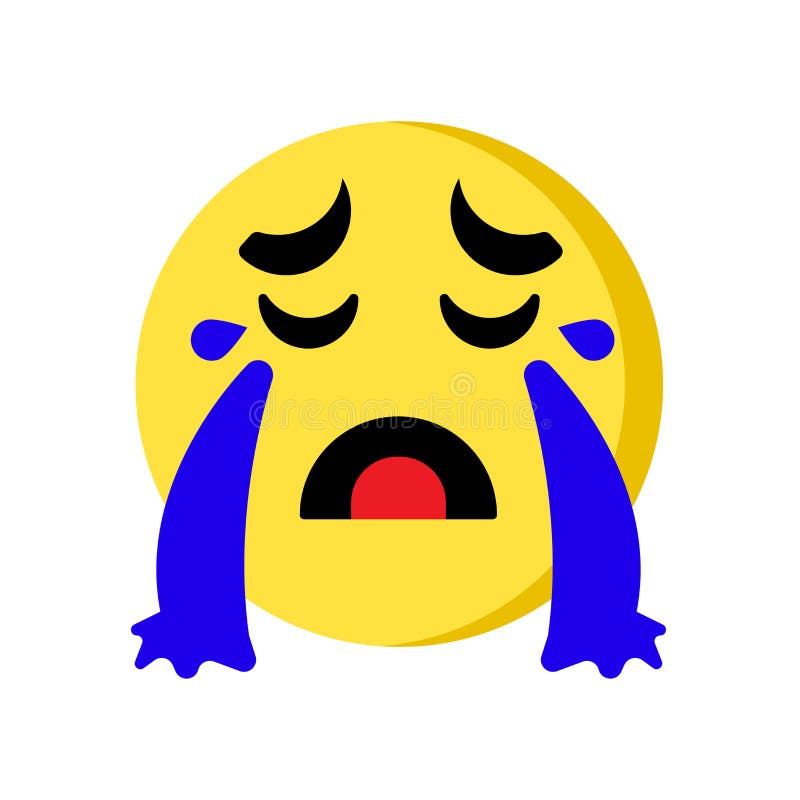 Crying Icon Vector Isolated on White Background, Crying Sign Stock ...