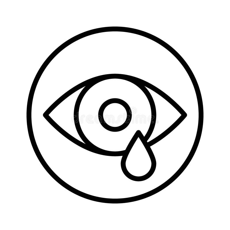 Crying Icon Black Line Art Vector Logo Stock Vector - Illustration of ...