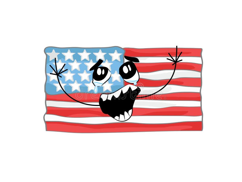 Crying Internet Meme Illustration of USA Flag Stock Illustration ...