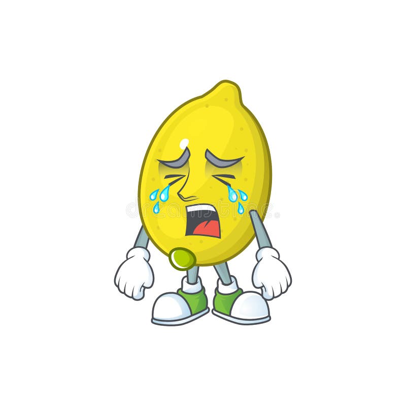 Crying Lemon Cartoon Character Emote Stock Vector - Illustration of ...