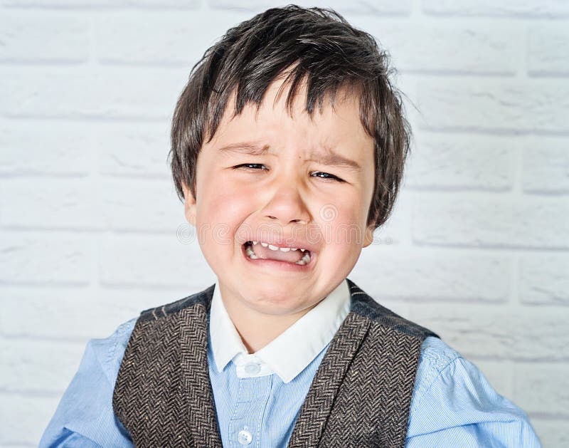 Crying little boy stock photo. Image of pain, little - 99717334