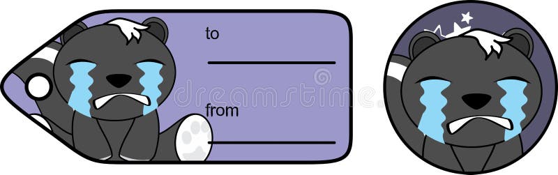 Crying Little Skunk Cartoon Gift Card Stock Vector - Illustration of ...