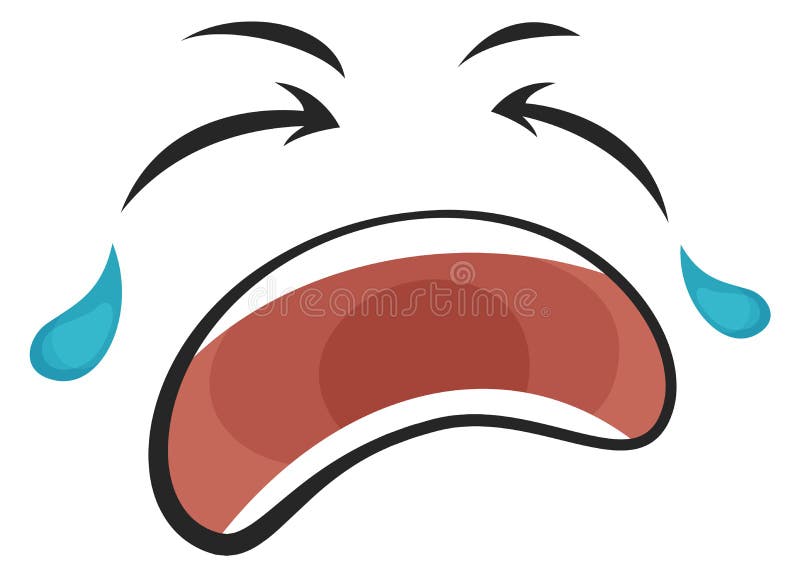 Crying Loud Emoji. Tearful Face Comic Expression Stock Vector ...