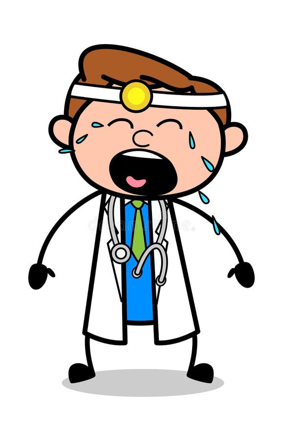 Crying Loudly - Professional Cartoon Doctor Vector Illustration Stock ...