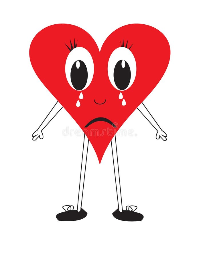 Crying Love Heart Illustration Stock Illustration - Illustration of ...