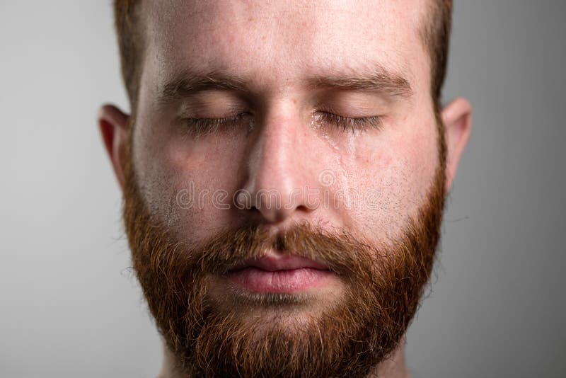 Crying Man with Beard stock image. Image of caucasian - 88926443
