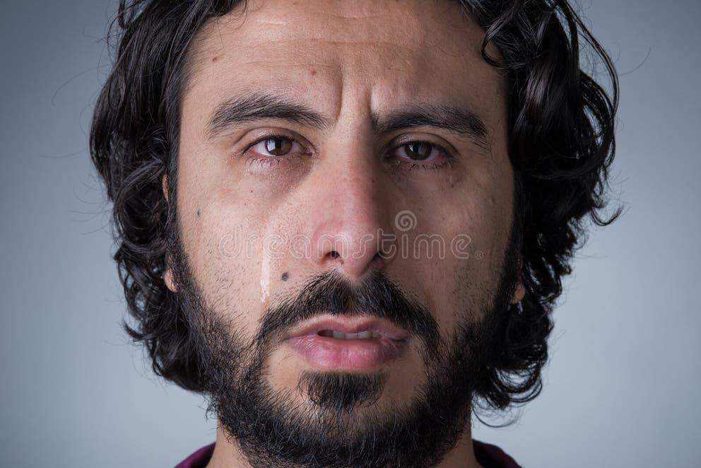 Crying Man with Beard stock image. Image of caucasian - 149062089