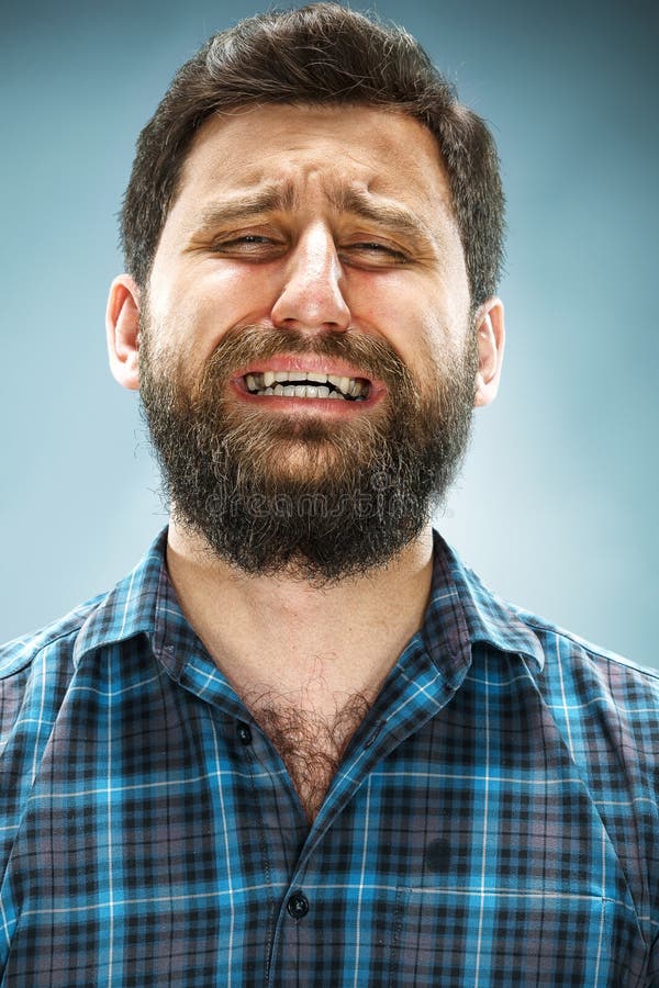 The crying man closeup stock image. Image of negative - 80531483