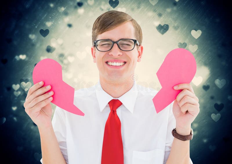 Crying Man Holding Broken Heart Stock Photo - Image of caucasian, break ...