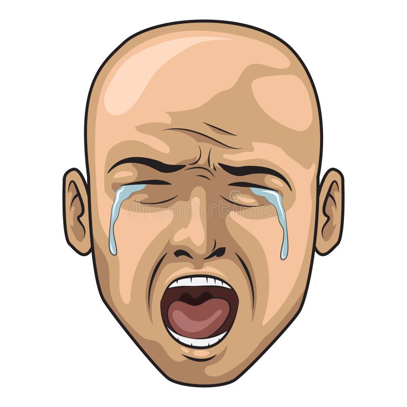 Crying Man. Vector Illustration Decorative Design Stock Vector ...