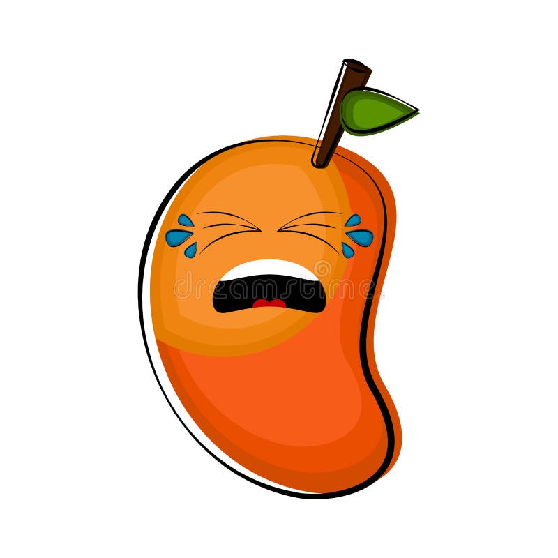 Crying Mango Cartoon Character Emote Stock Vector - Illustration of ...
