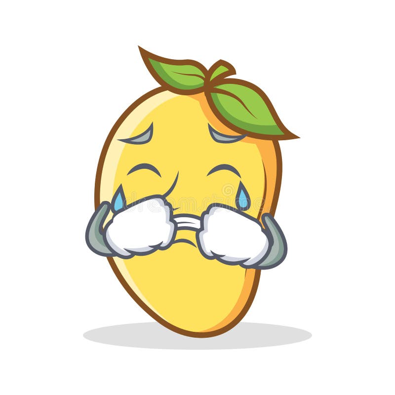 Crying Mango Character Cartoon Mascot Stock Vector - Illustration of ...
