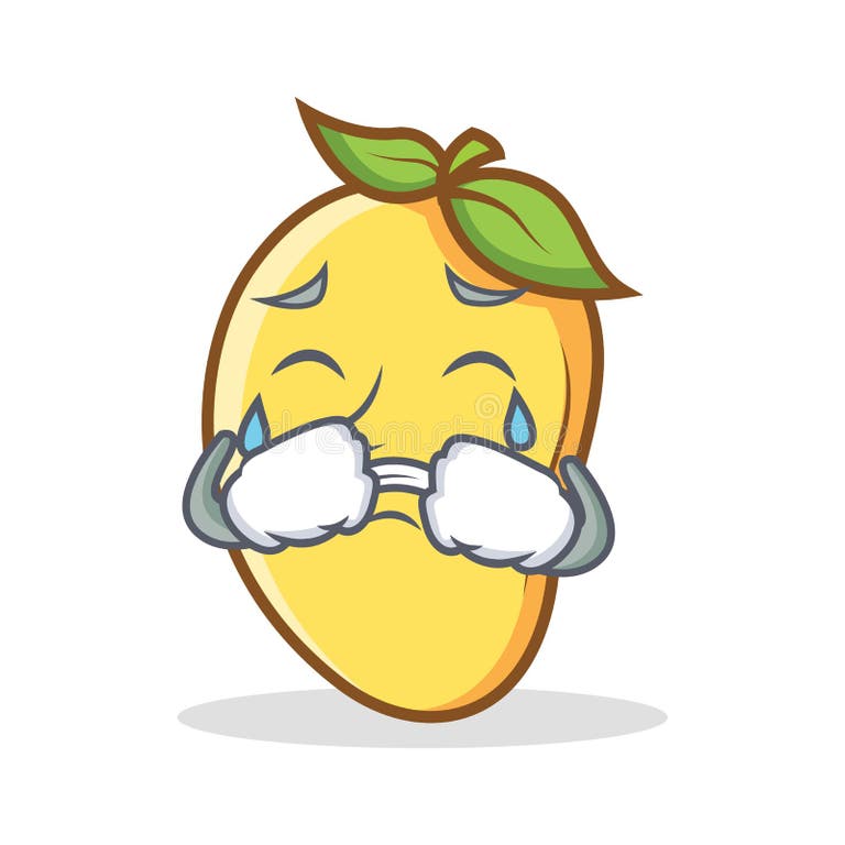 Crying Mango Character Cartoon Mascot Stock Vector - Illustration of ...