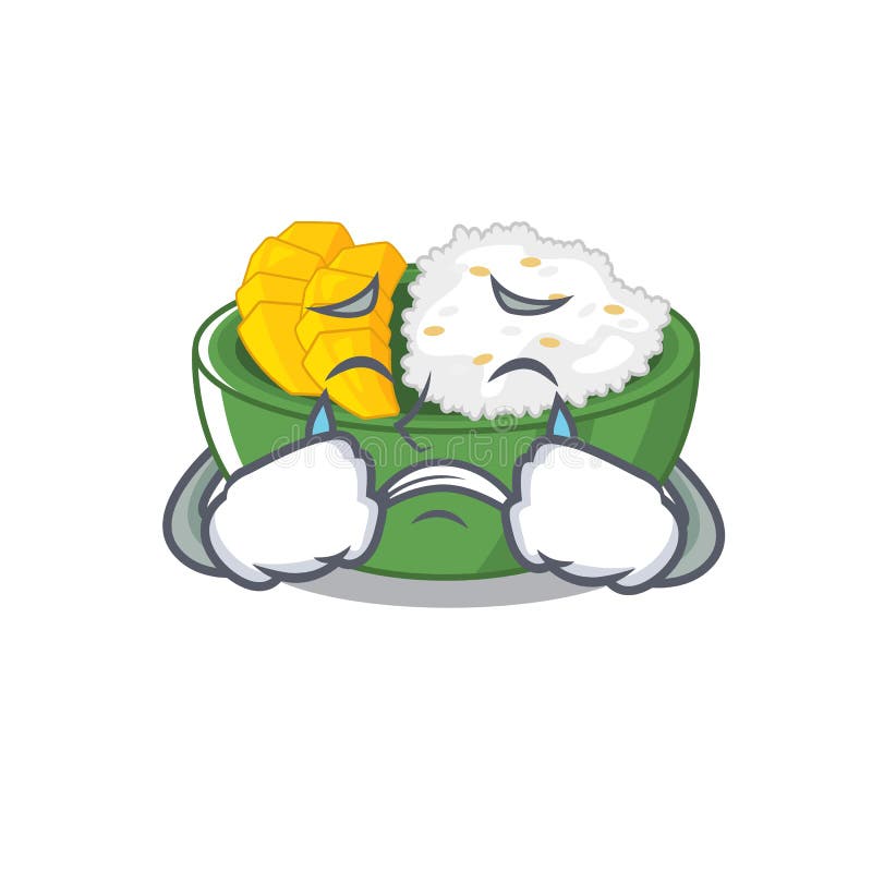 Crying Mango Sticky Rice in the Cartoon Stock Vector - Illustration of ...