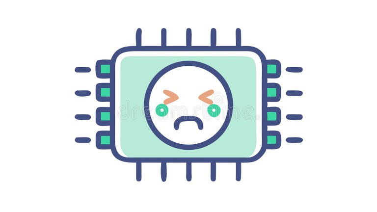 Crying Microchip, Data Error, System Failure, Vector Design Generative ...