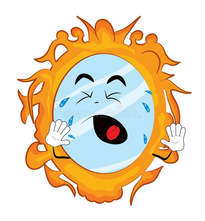 Crying Mirror cartoon stock illustration. Illustration of clipart ...