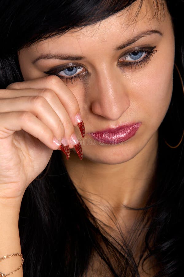Crying model stock image. Image of female, disconcerted - 12855243