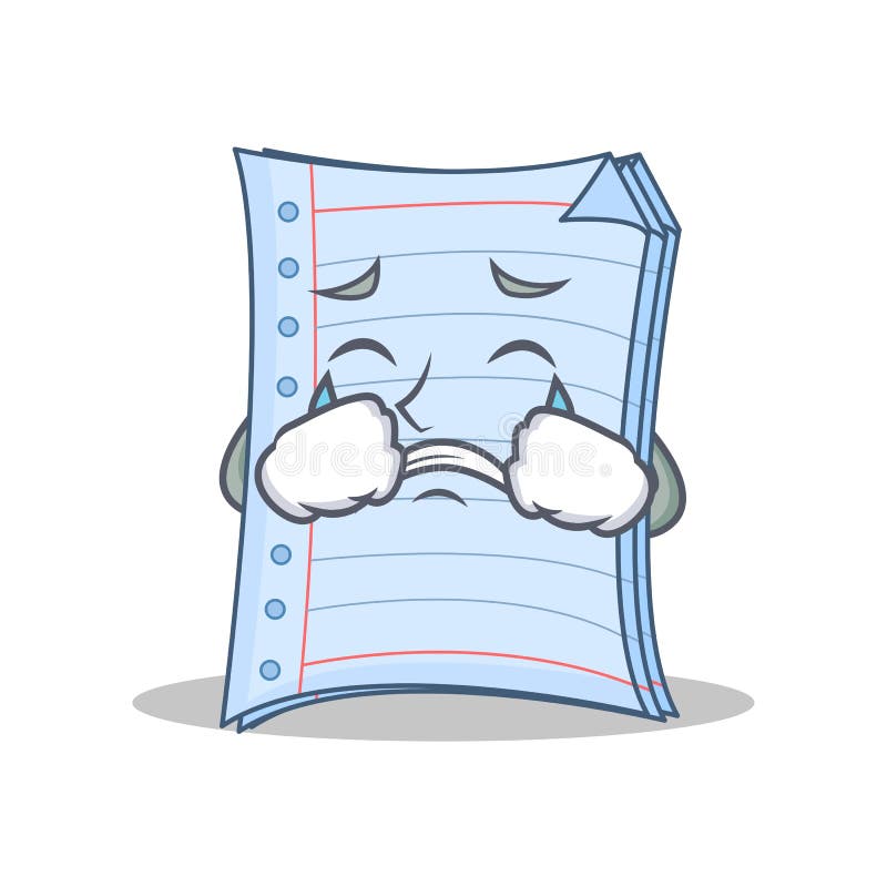 Crying Notebook Character Cartoon Design Stock Vector - Illustration of ...