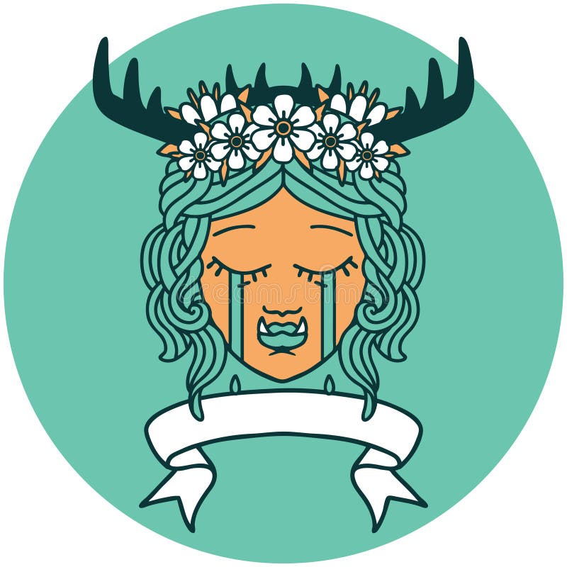 Crying Orc Druid Character Face Icon Stock Vector - Illustration of ...