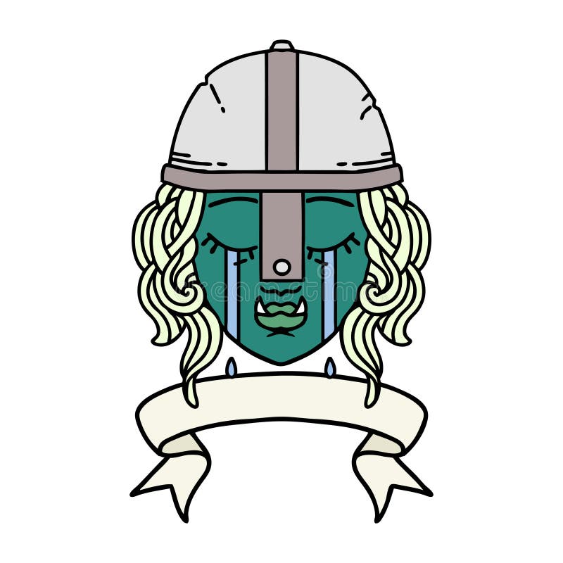 Crying Orc Fighter Character Face Illustration Stock Vector ...