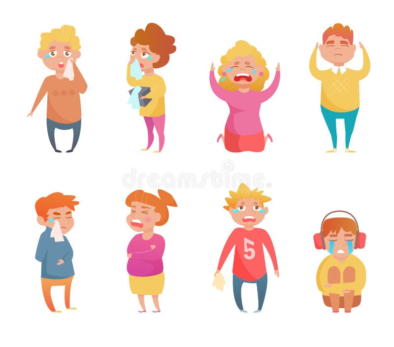 Crying people. Vector stock vector. Illustration of avatar - 98946252