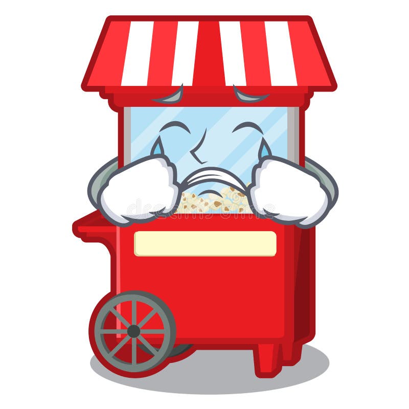 Crying Popcorn Machine Isolated in the Mascot Stock Vector ...