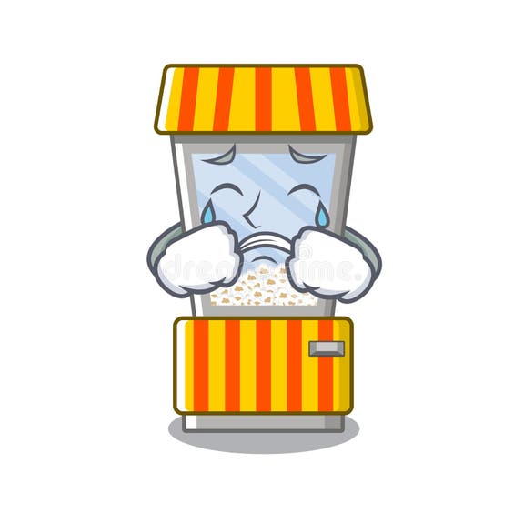 Crying Popcorn Vending Machine is Formed Cartoon Stock Vector ...
