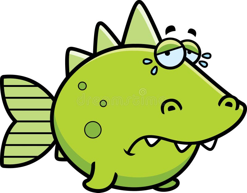 Crying Prehistoric Fish stock vector. Illustration of cartoon - 47412743