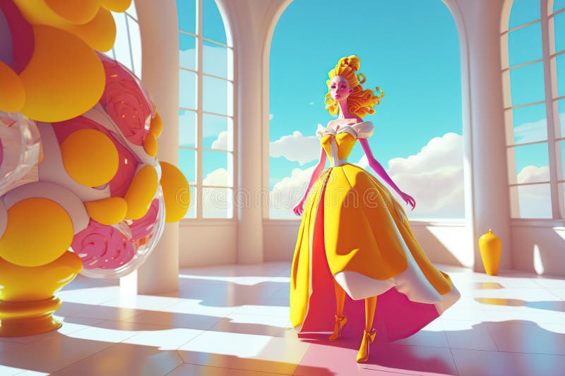 Crying Princess Grotesque Character - AI Generated Stock Illustration ...