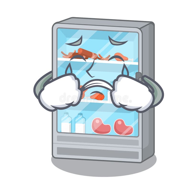 Crying Refrigerator in the a Cartoon Shape Stock Vector - Illustration ...