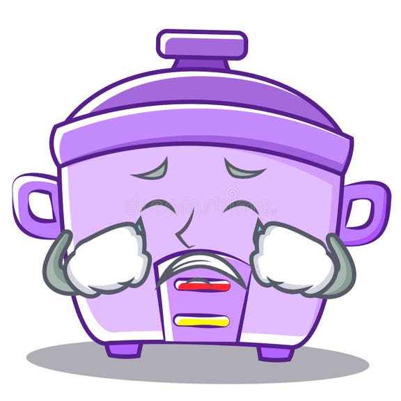 Crying Rice Cooker Character Cartoon Stock Vector - Illustration of ...