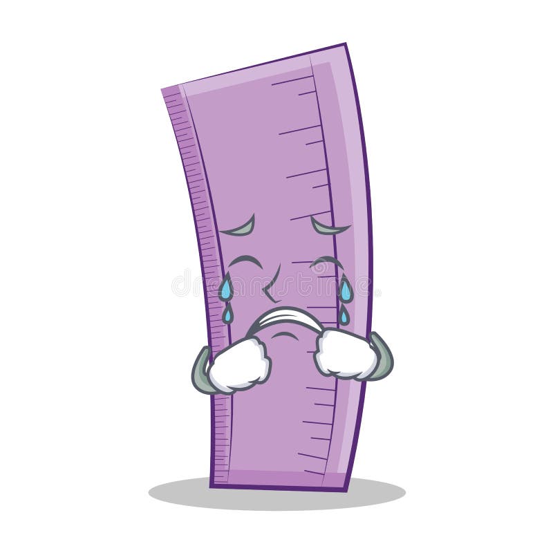 Crying Ruler Character Cartoon Design Stock Vector - Illustration of ...