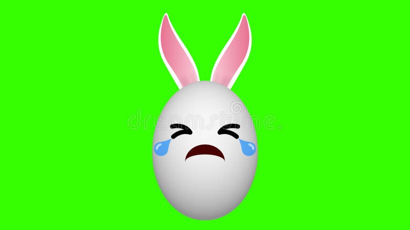 Crying and Sad Easter Bunny on Green Screen Stock Illustration ...