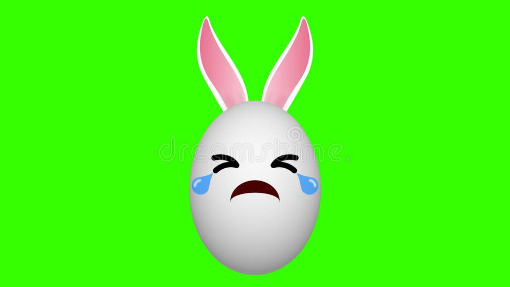 Crying and Sad Easter Bunny on Green Screen Stock Illustration ...