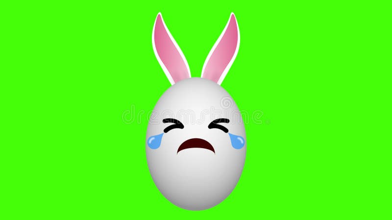 Crying and Sad Expression Easter Bunny on Green Screen Stock Video ...