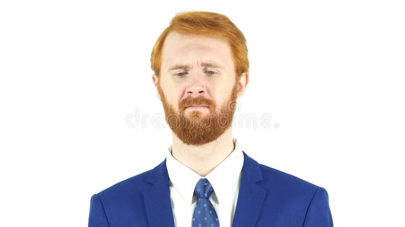 Crying Man with Beard stock image. Image of redhead, portrait - 88926965