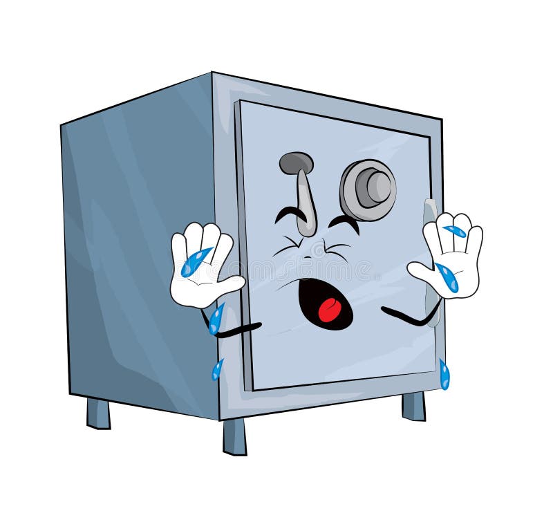 Sad safe cartoon stock illustration. Illustration of clipart - 49694185