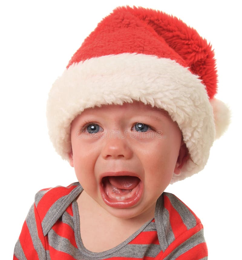 Crying Santa stock image. Image of displeasy, toddler - 27744423