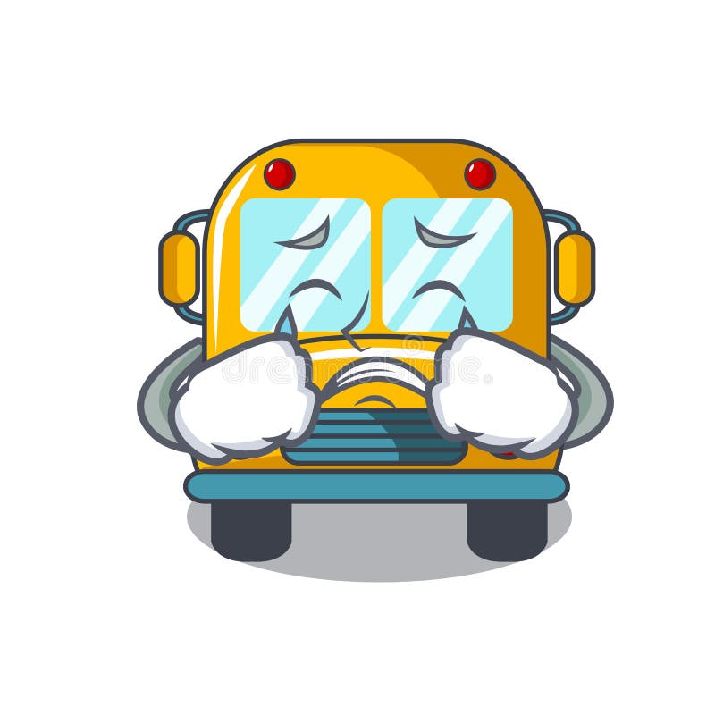 Crying School Bus Mascot Cartoon Stock Vector - Illustration of funny ...