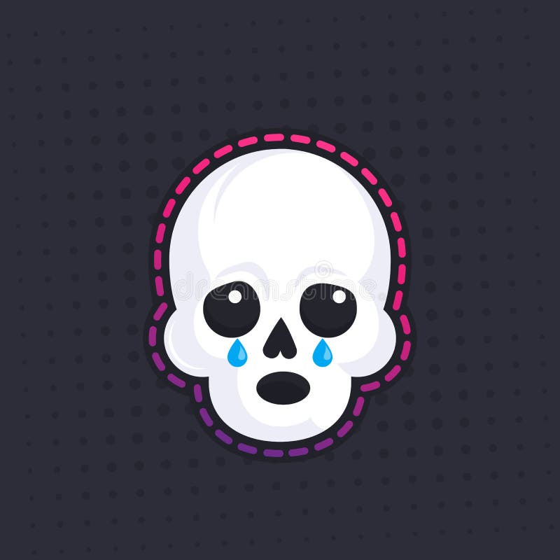 Crying Skull Vector Sticker Stock Vector - Illustration of skeleton ...