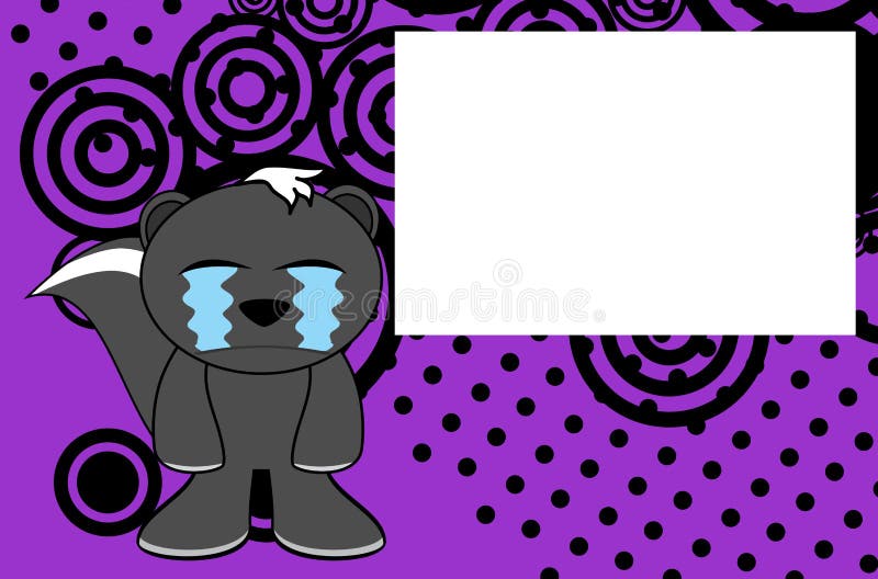 Crying Skunk Emotion Cartoon Background Stock Vector - Illustration of ...