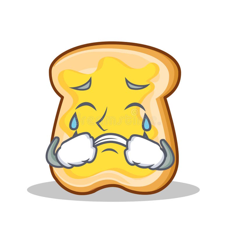 Crying bread cartoon stock illustration. Illustration of crying - 49614561