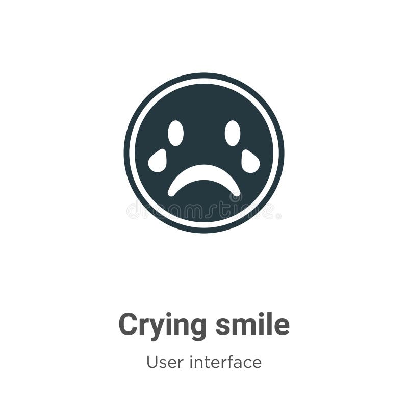 Crying Smile Icon in Trendy Design Style. Crying Smile Icon Isolated on ...