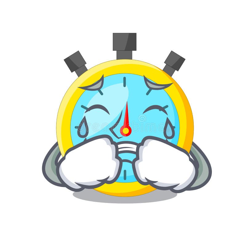 Crying Stowatch on a Mascot Wood Table Stock Vector - Illustration of ...