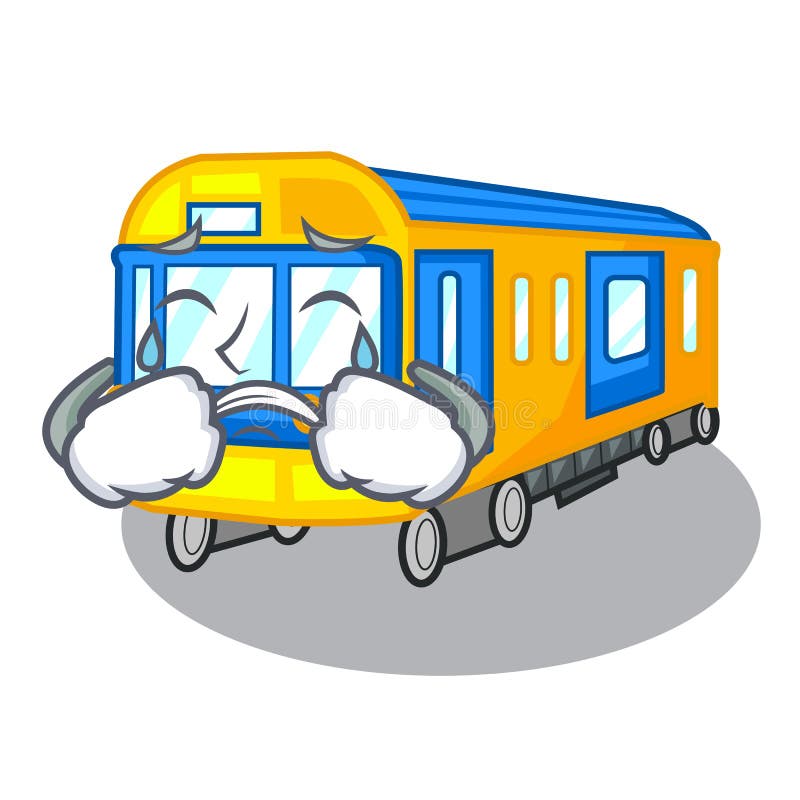 Crying Train Mascot Cartoon Style Stock Vector - Illustration of public ...