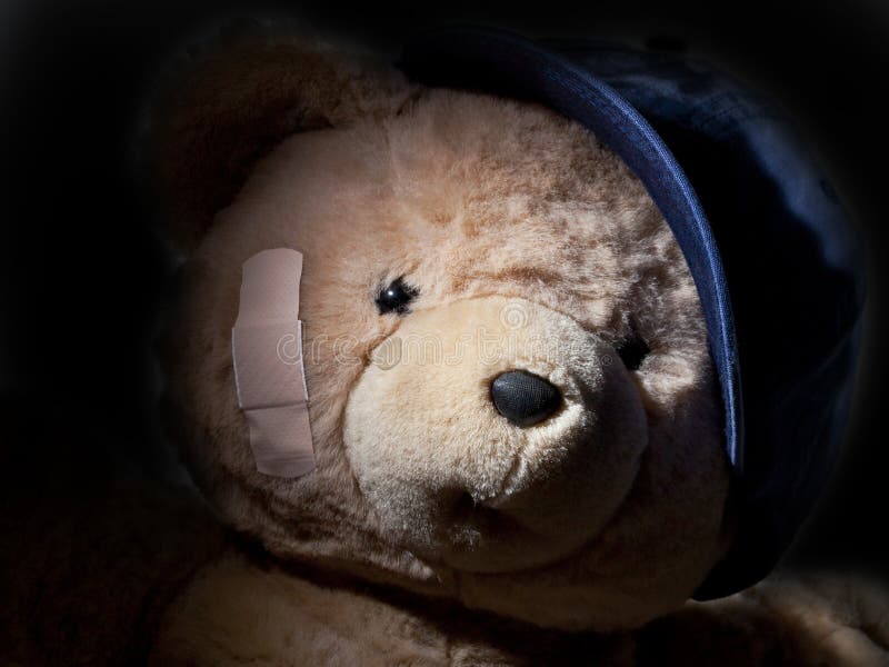 Crying Teddy Bear Hiding in Shadows Stock Photo - Image of pain, ball ...