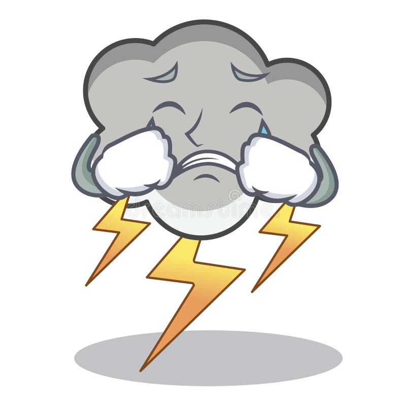 Crying Thunder Cloud Character Cartoon Stock Vector - Illustration of ... Crying Thunder Cloud Character Cartoon Stock Vector - Illustration of ...