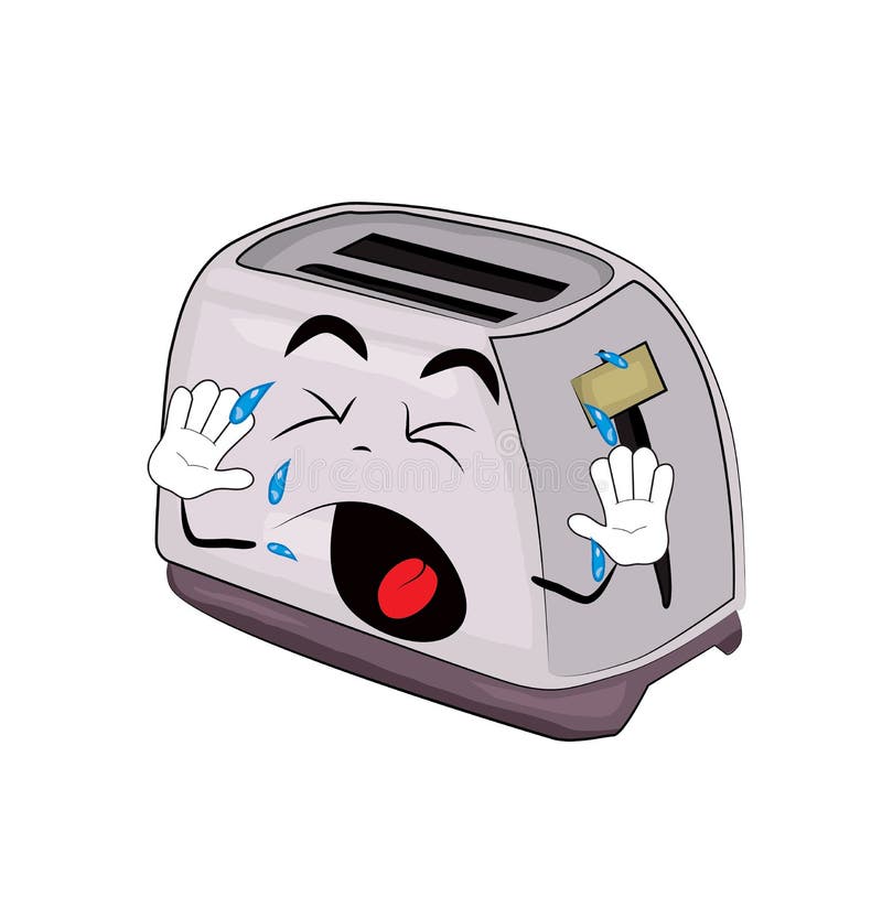 Sad toaster cartoon stock illustration. Illustration of lonely - 47957142