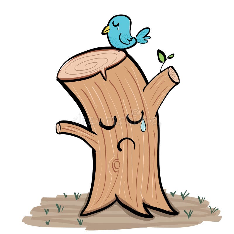 Crying tree stump stock illustration. Illustration of root - 76766156