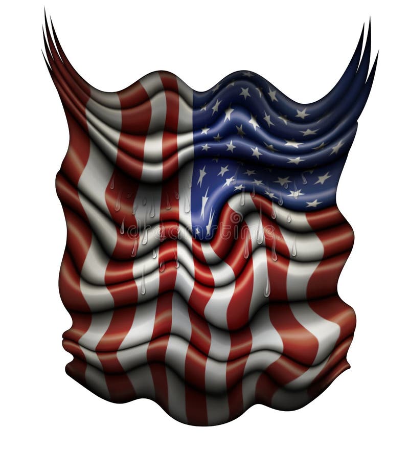 Crying United States Flag stock illustration. Illustration of flag ...